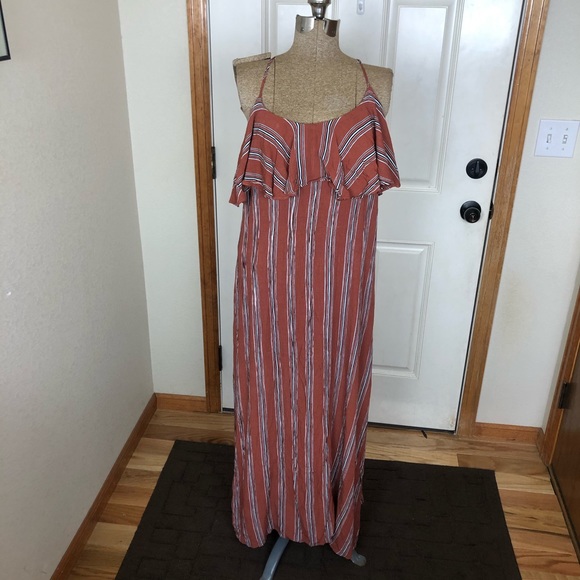 Mustard Seed | Dresses | Nwt Mustard Seed Striped Dress Boho Rust ...
